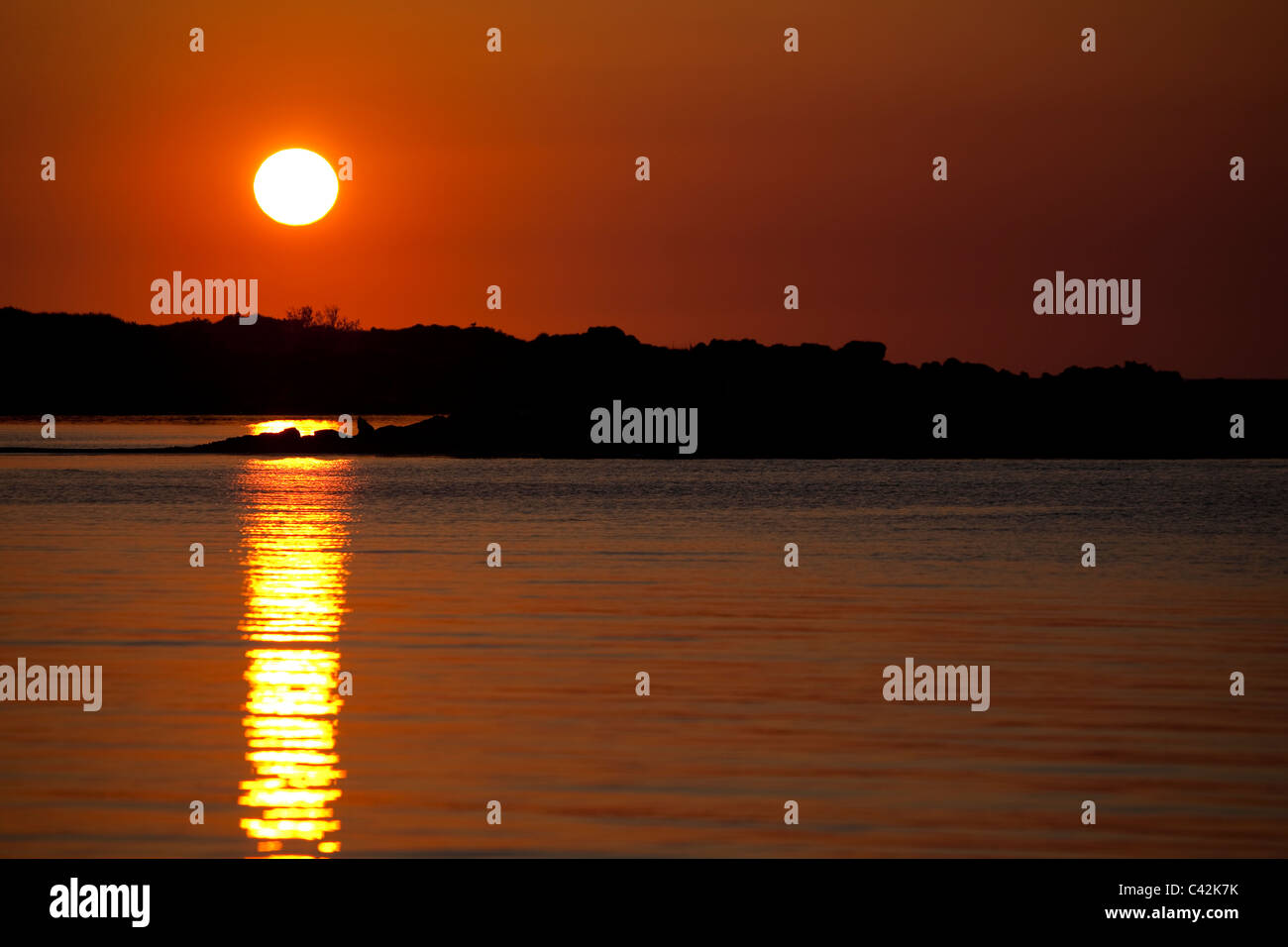 The famous Elafonisi beach on Crete, at sunset Stock Photo - Alamy