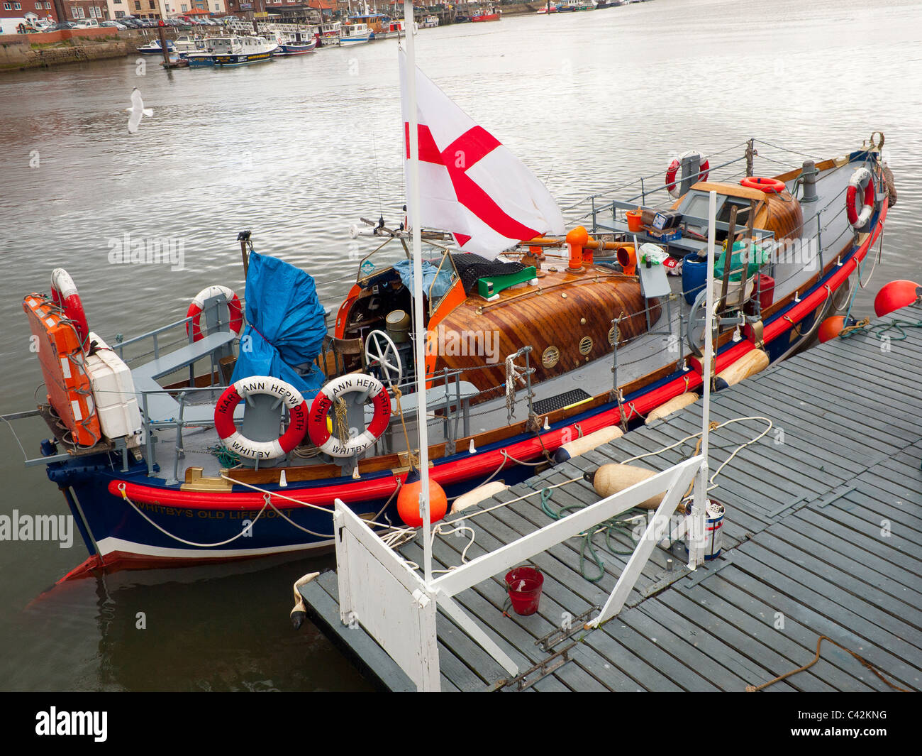 The old Whitby Lifeboat "Mary Ann Hepworth" waiting for customers for ...