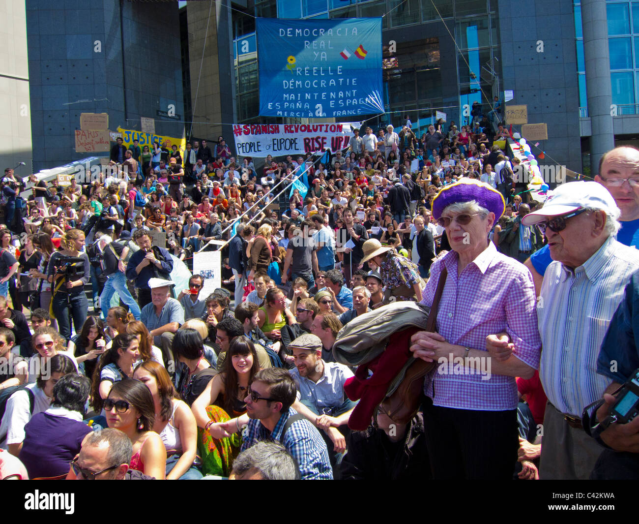 Paris, Protests, France, Large Crowd People, Demonstrating in Support ...