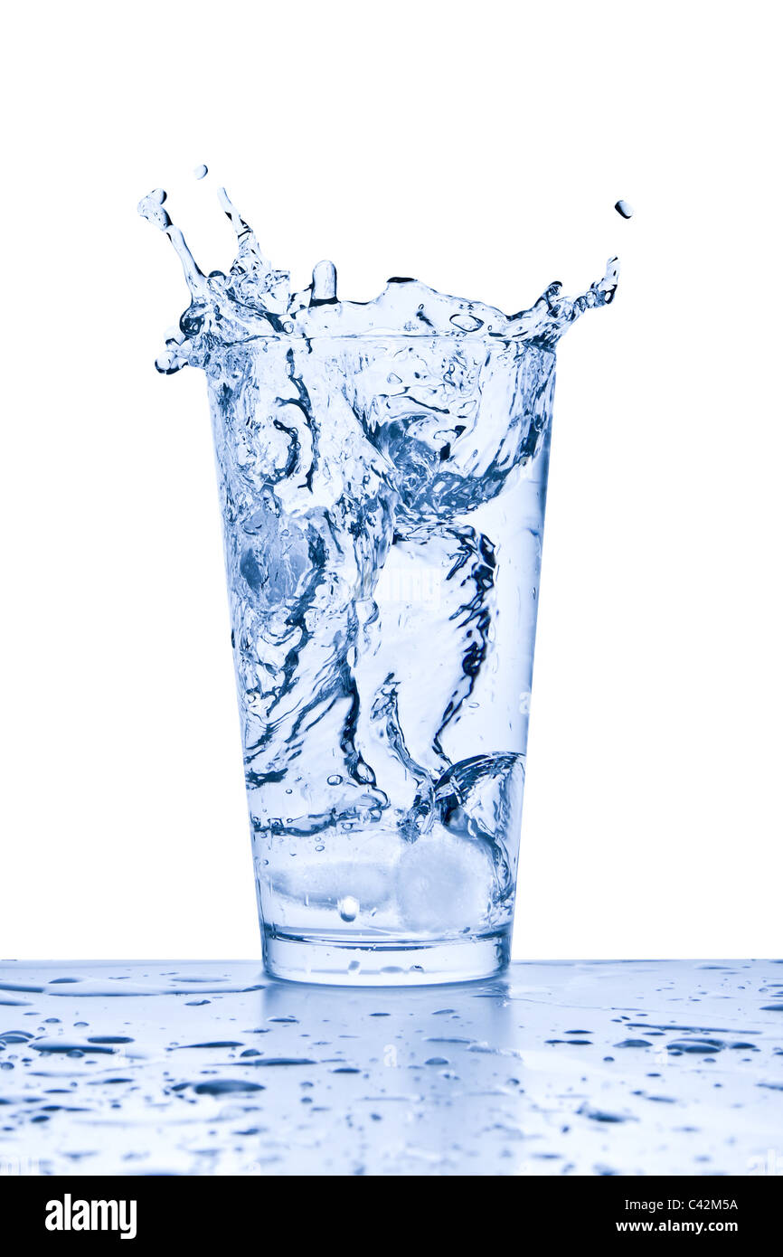 water splashing from glass isolated on white background Stock Photo - Alamy