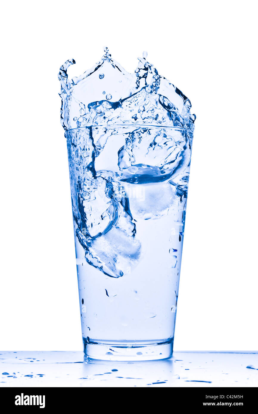 water splashing from glass isolated on white background Stock Photo - Alamy