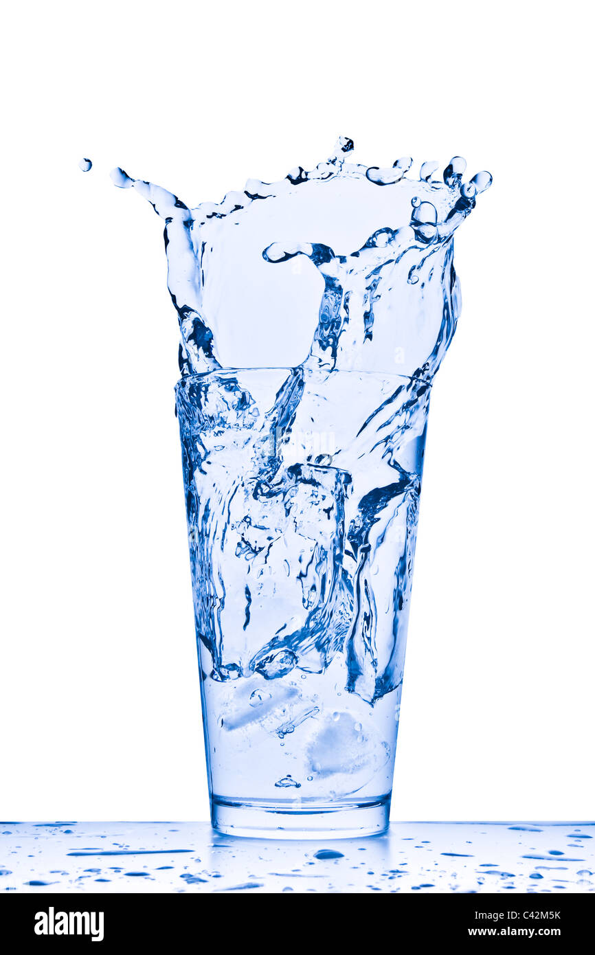water splashing from glass isolated on white background Stock Photo - Alamy