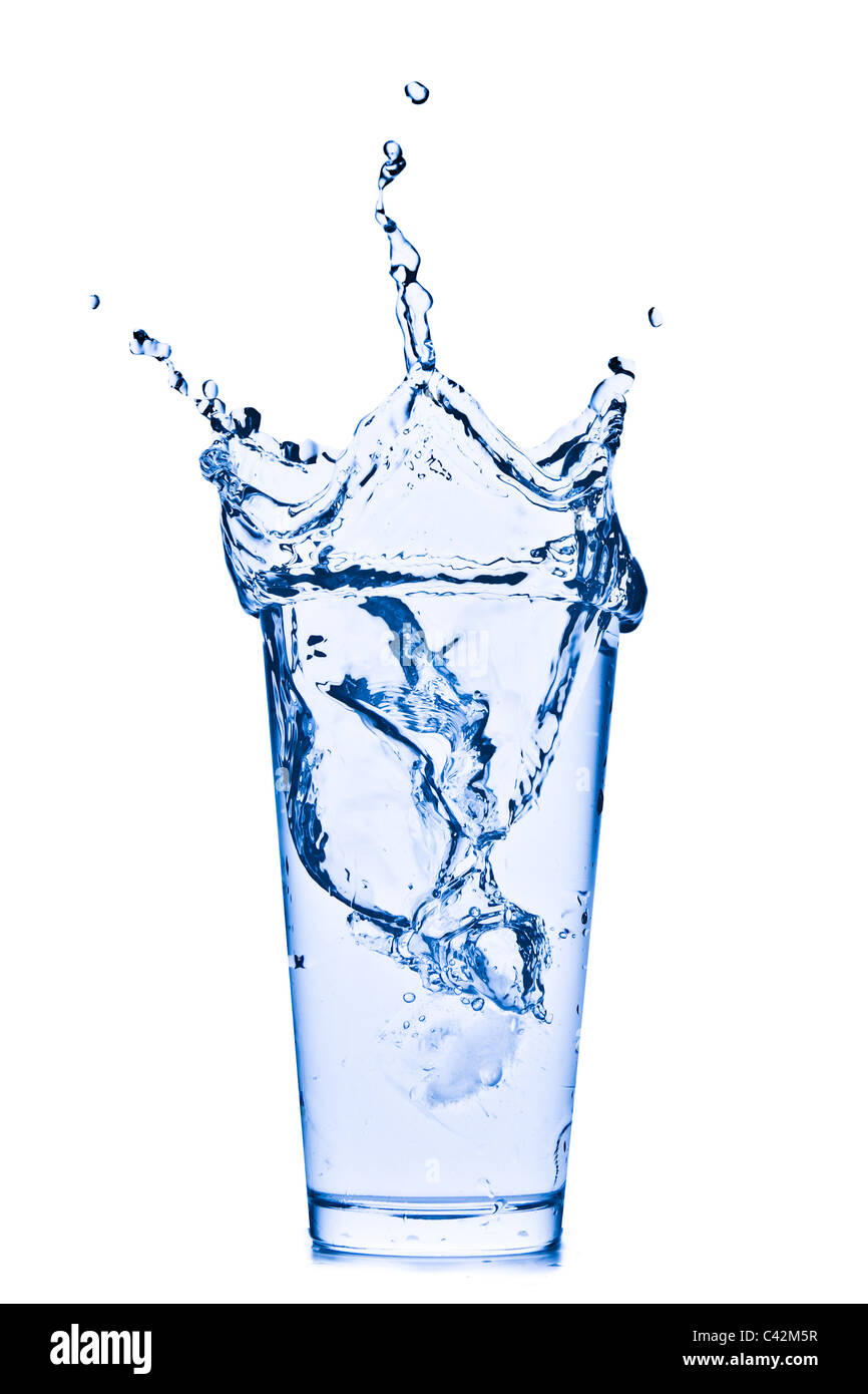 water splashing from glass isolated on white background Stock Photo - Alamy