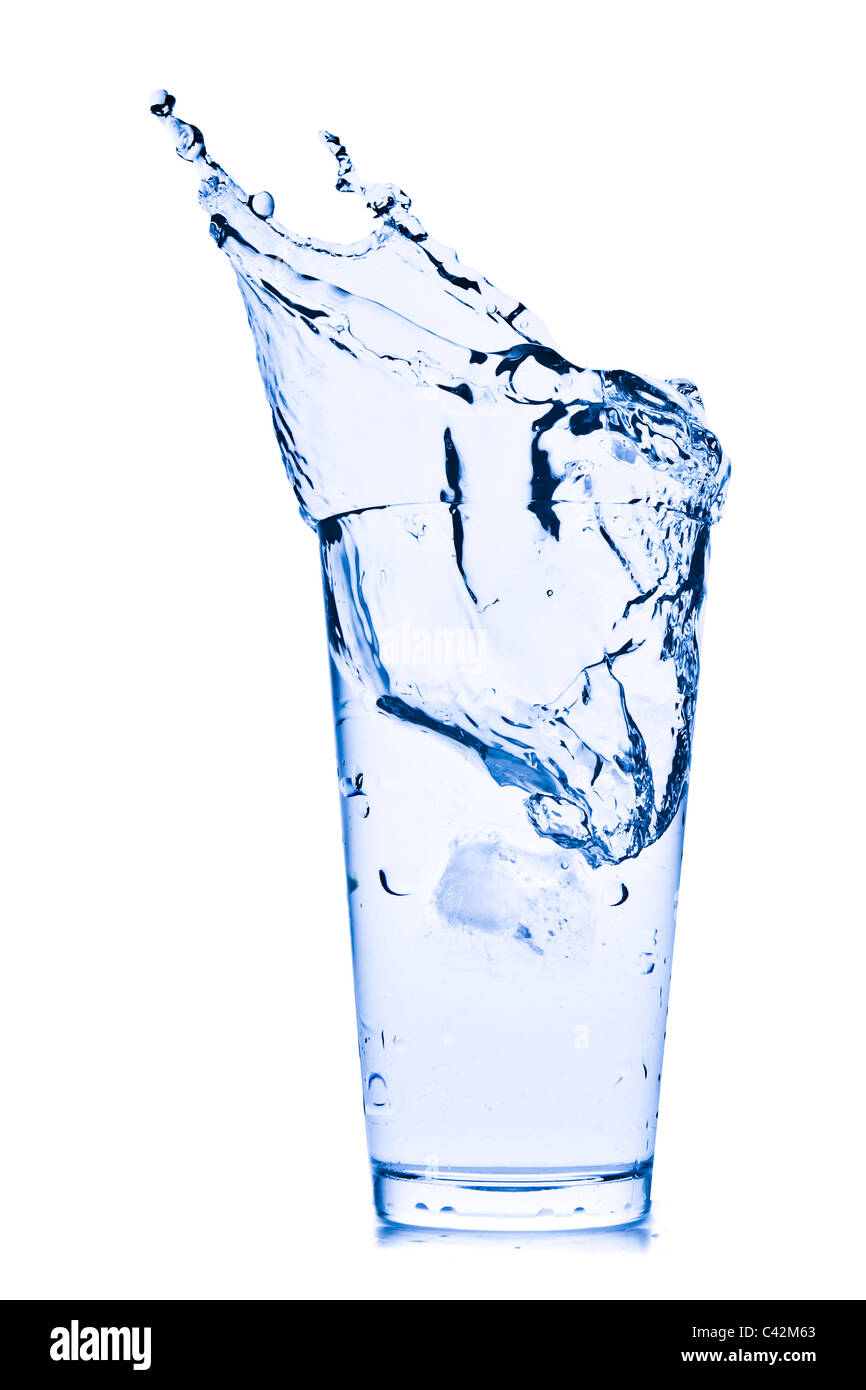water splashing from glass isolated on white background Stock Photo - Alamy
