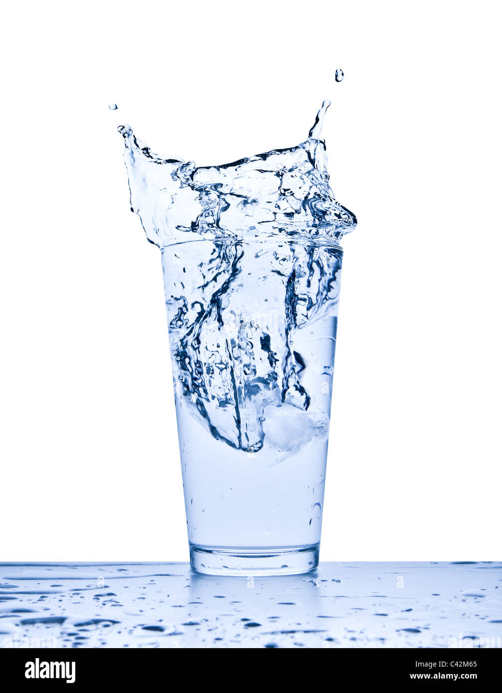 water splashing from glass isolated on white background Stock Photo - Alamy