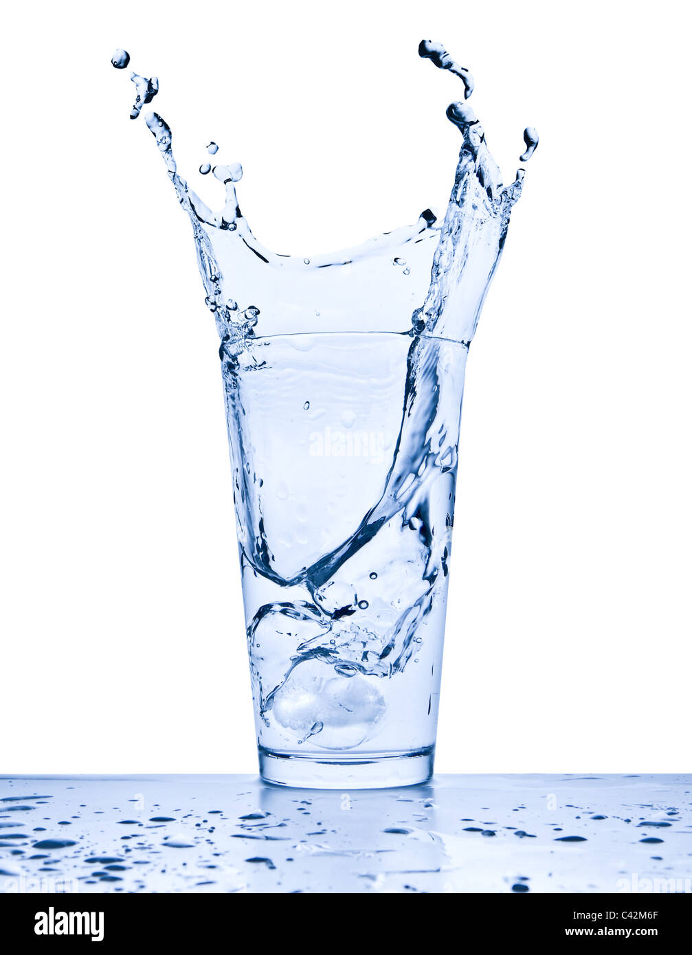 water splashing from glass isolated on white background Stock Photo - Alamy
