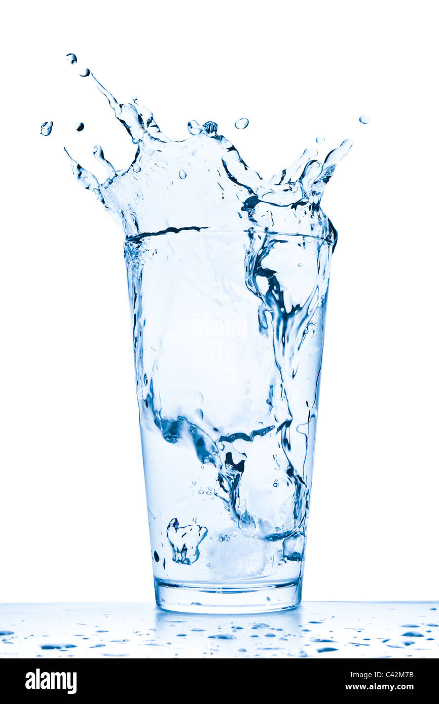water splashing from glass isolated on white background Stock Photo - Alamy