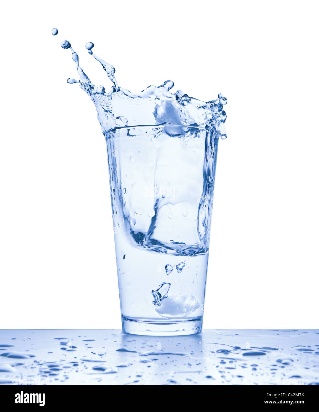water splashing from glass isolated on white background Stock Photo - Alamy