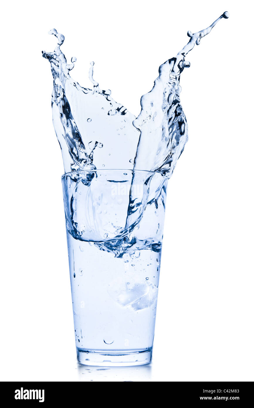 water splashing from glass isolated on white background Stock Photo - Alamy