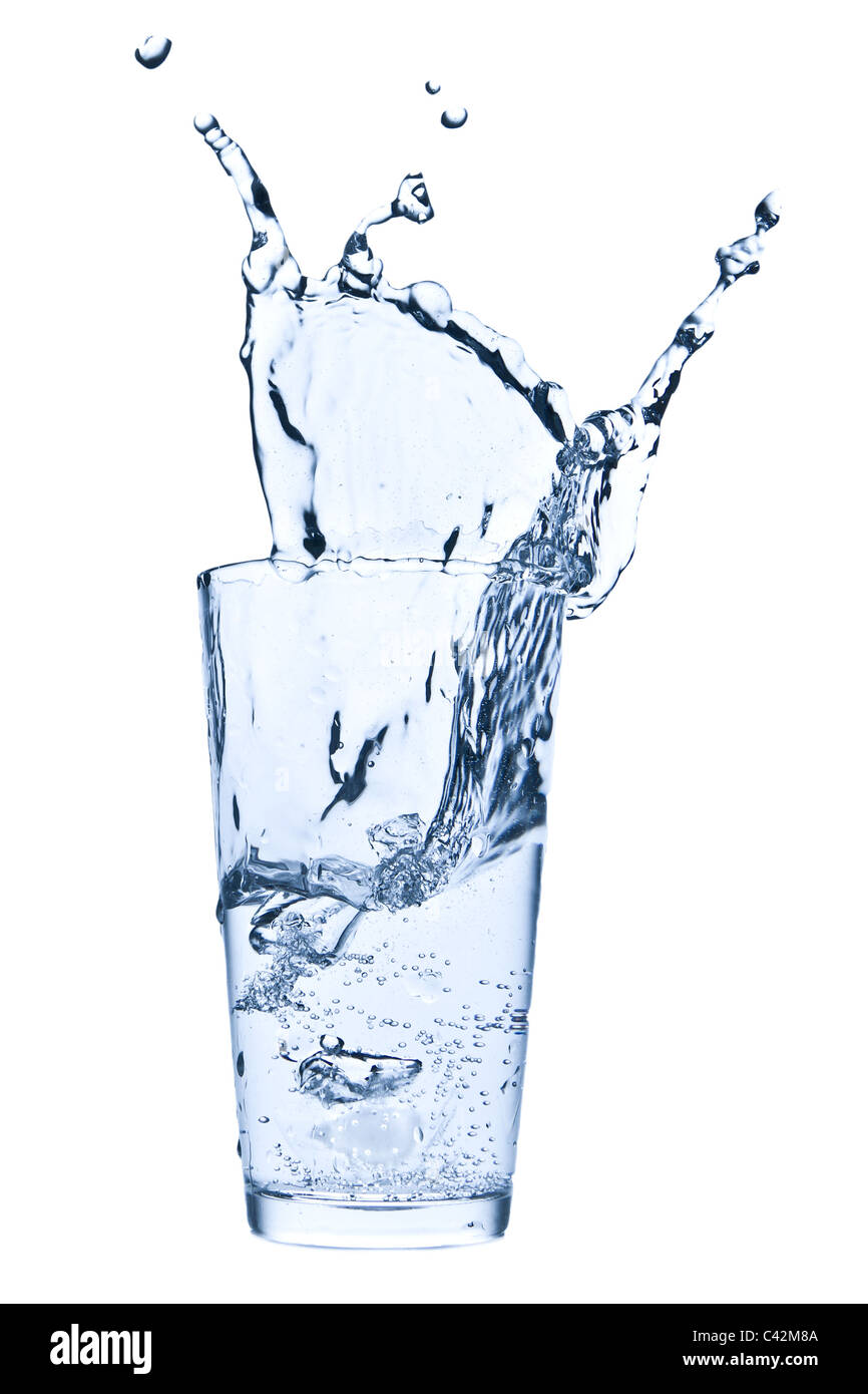 water splashing from glass isolated on white background Stock Photo - Alamy