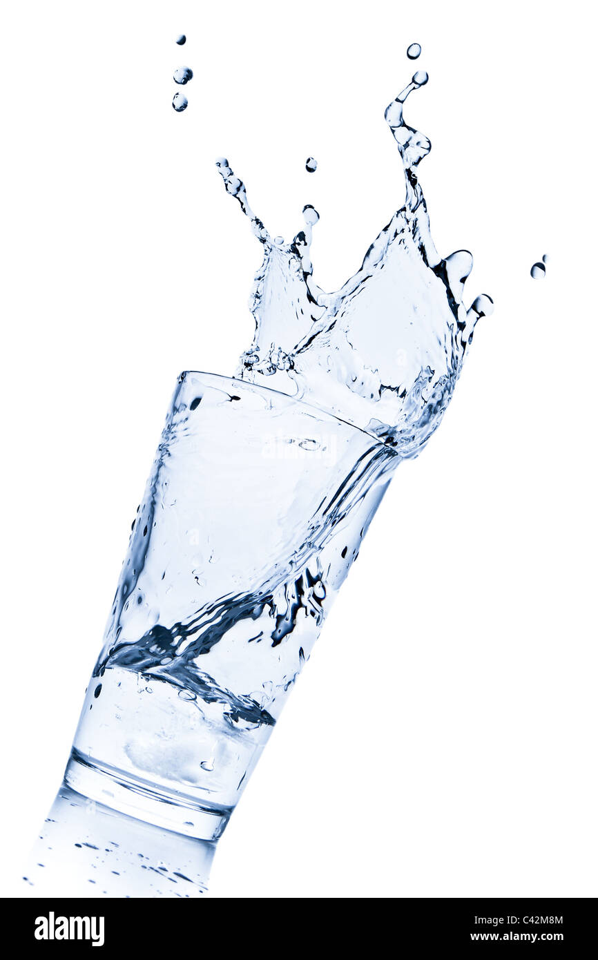 water splashing from glass isolated on white background Stock Photo - Alamy