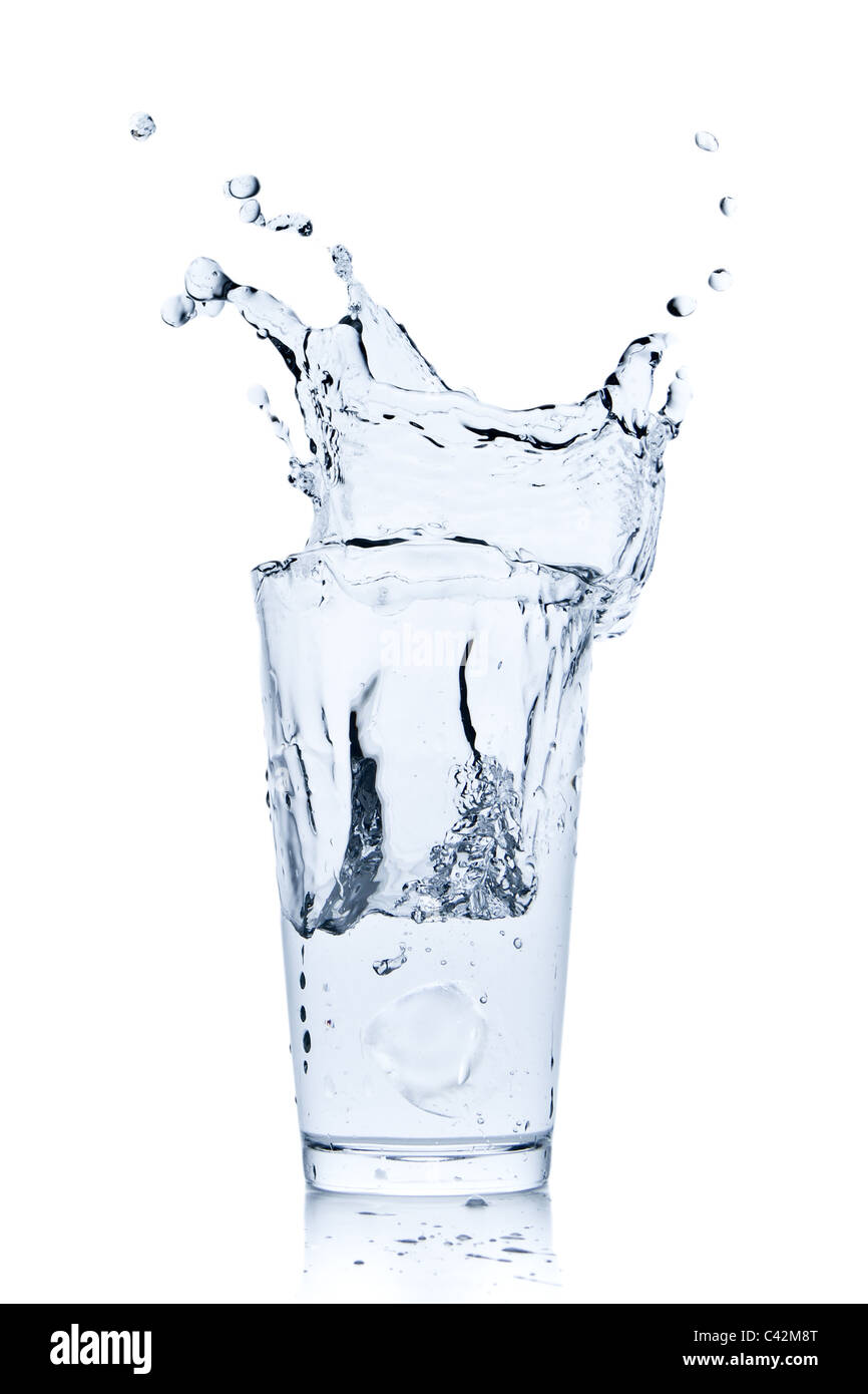 water splashing from glass isolated on white background Stock Photo - Alamy