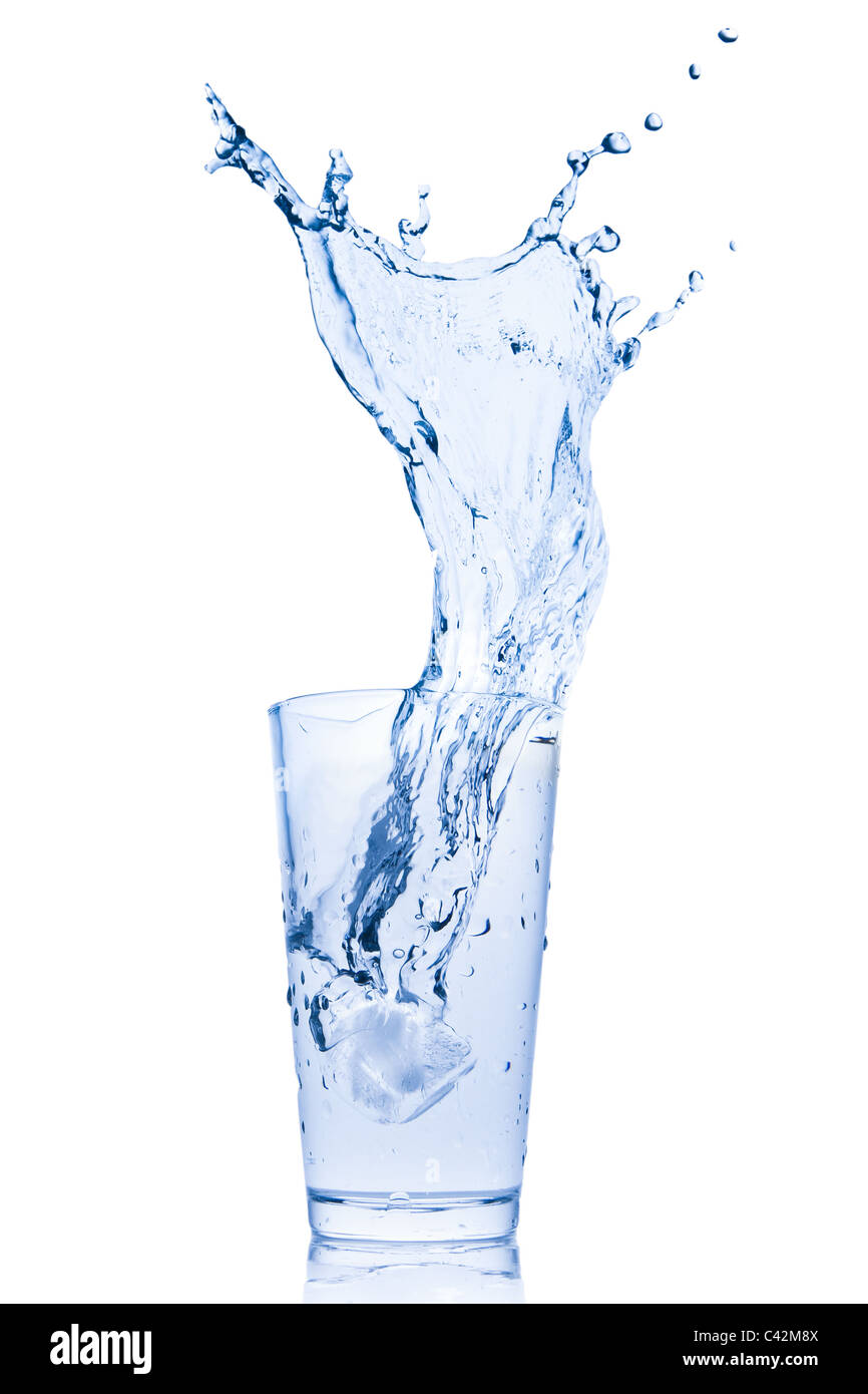water splashing from glass isolated on white background Stock Photo - Alamy