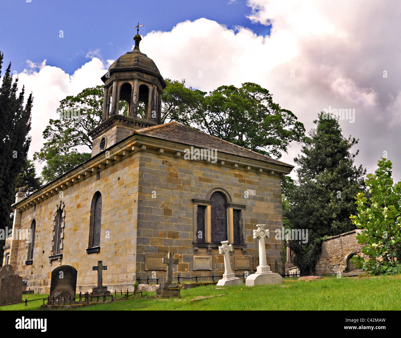 Little church in a remote spot in the North Yorkshire countryside Stock ...