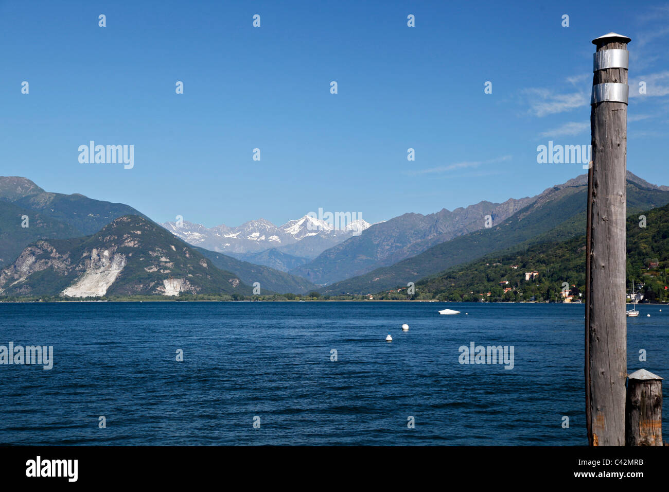 Lake Maggiore and the mountains of the Ossola Valley Stock Photo - Alamy