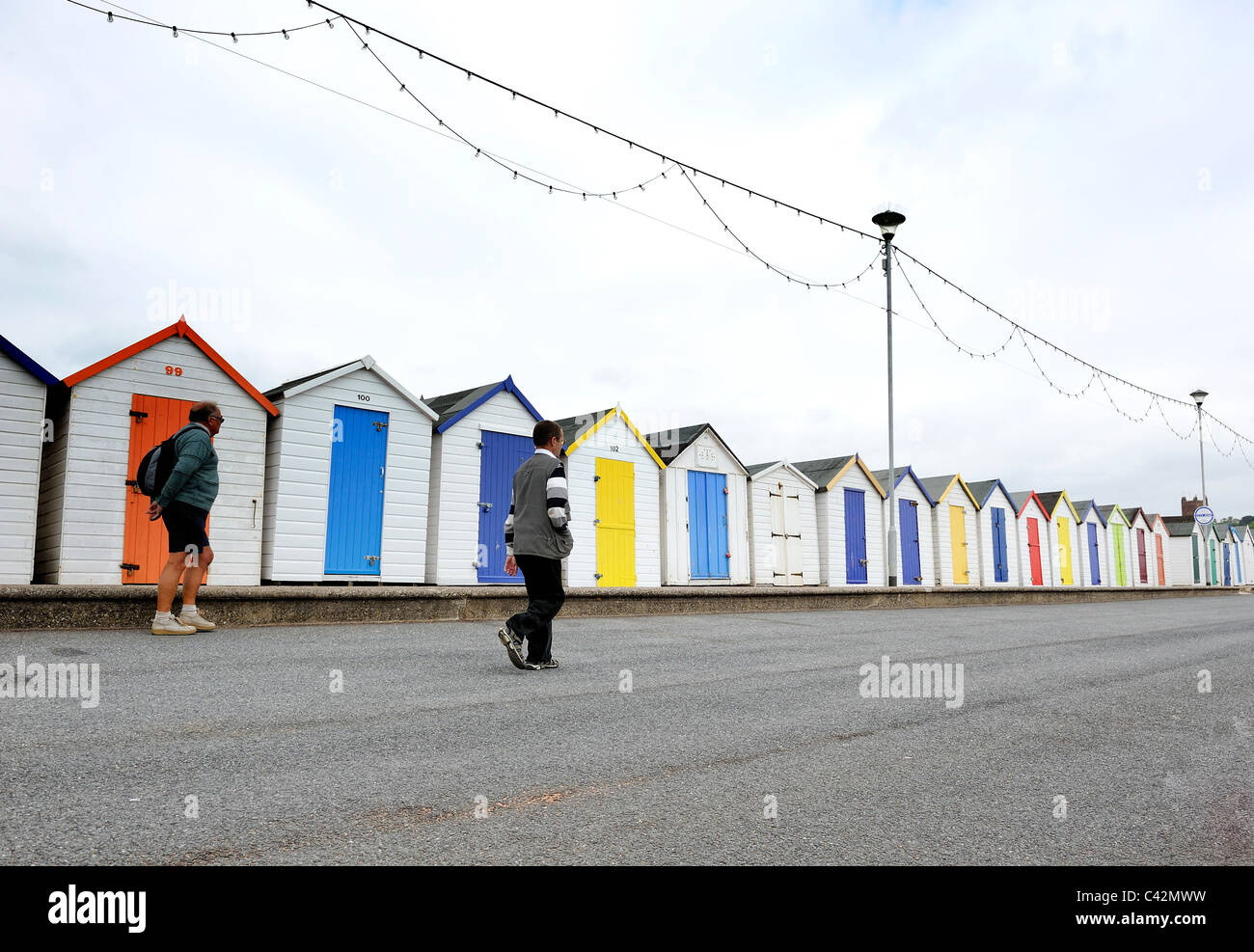 beach huts goodrington sands devon england uk Stock Photo - Alamy