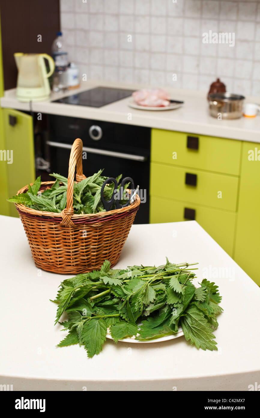 Nettles basket hi-res stock photography and images - Alamy