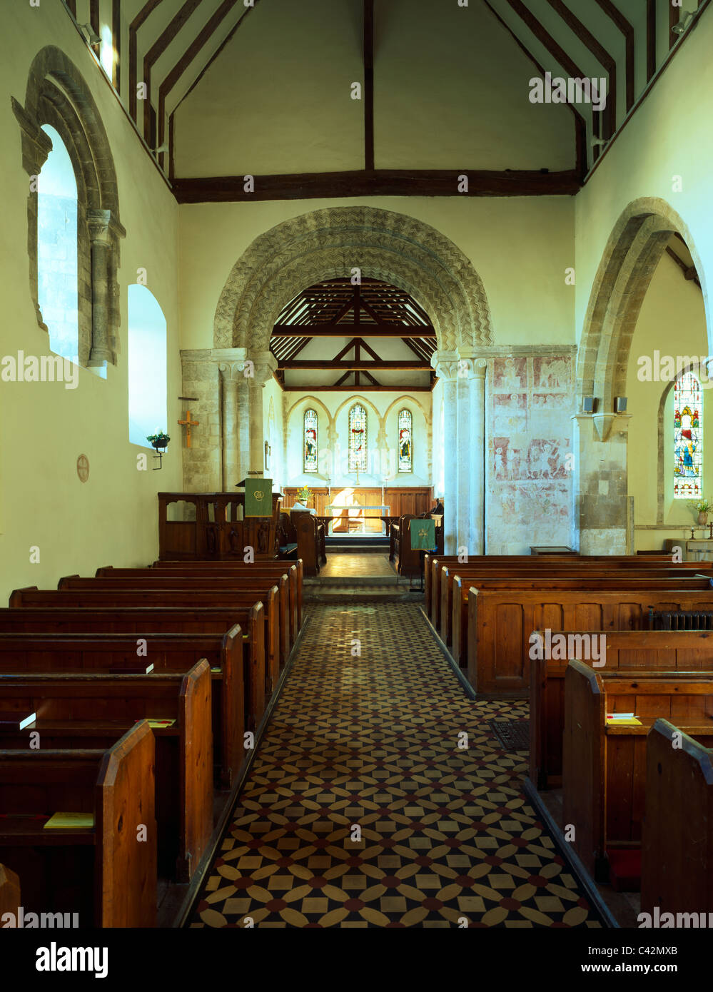 St Michael's church interior, Amberley, West Sussex, UK Stock Photo - Alamy