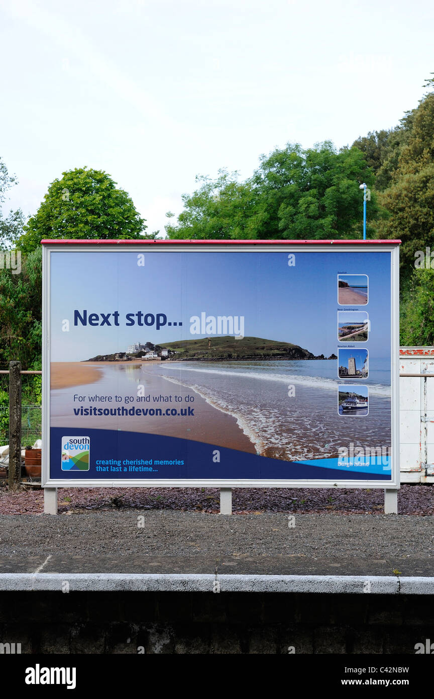 railway station platform ad board goodrington devon england uk Stock ...