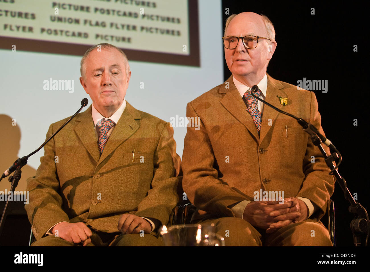 Gilbert and George artists pictured at Hay Festival 2011 Stock Photo ...
