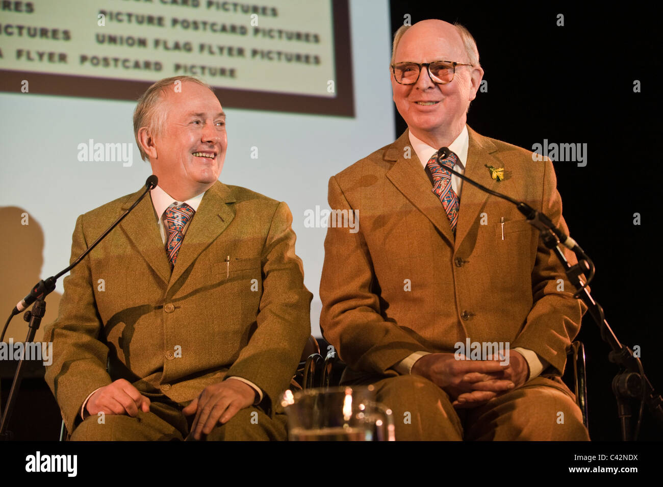Gilbert and George artists pictured at Hay Festival 2011 Stock Photo ...