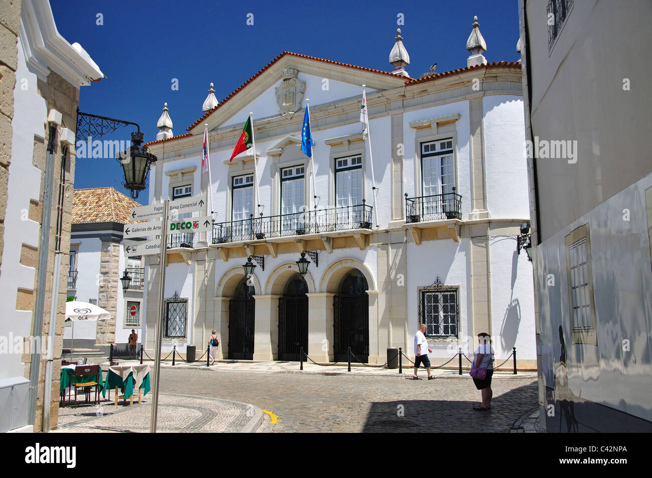 The City Hall, Largo da Se, Old Town, Faro, Faro District, Algarve ...