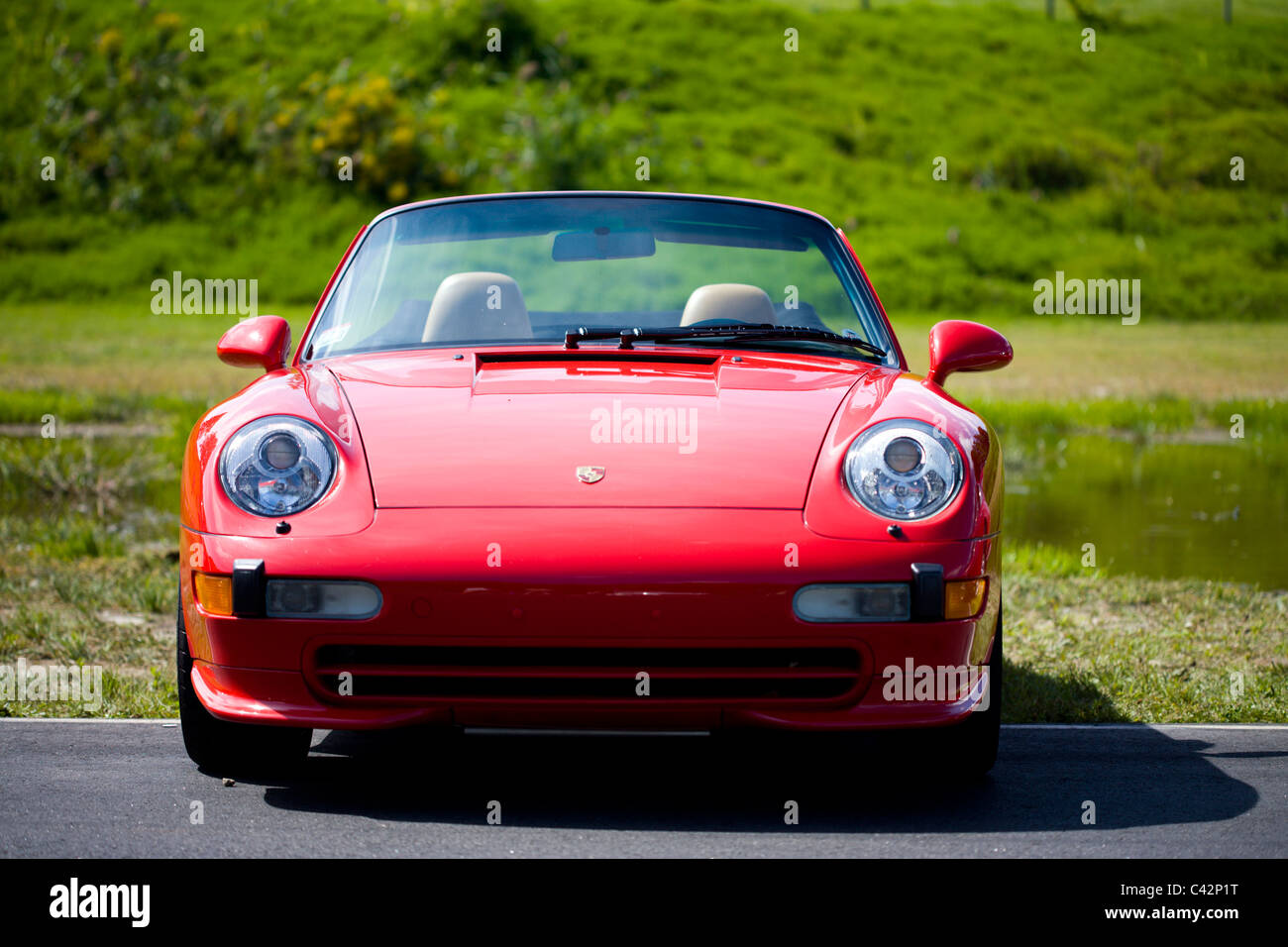 Beautiful red Porsche Stock Photo - Alamy