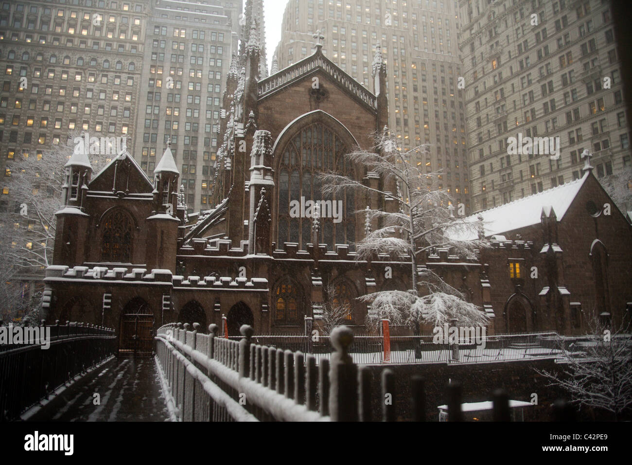 Trinity Church during a Winter Storm Stock Photo - Alamy