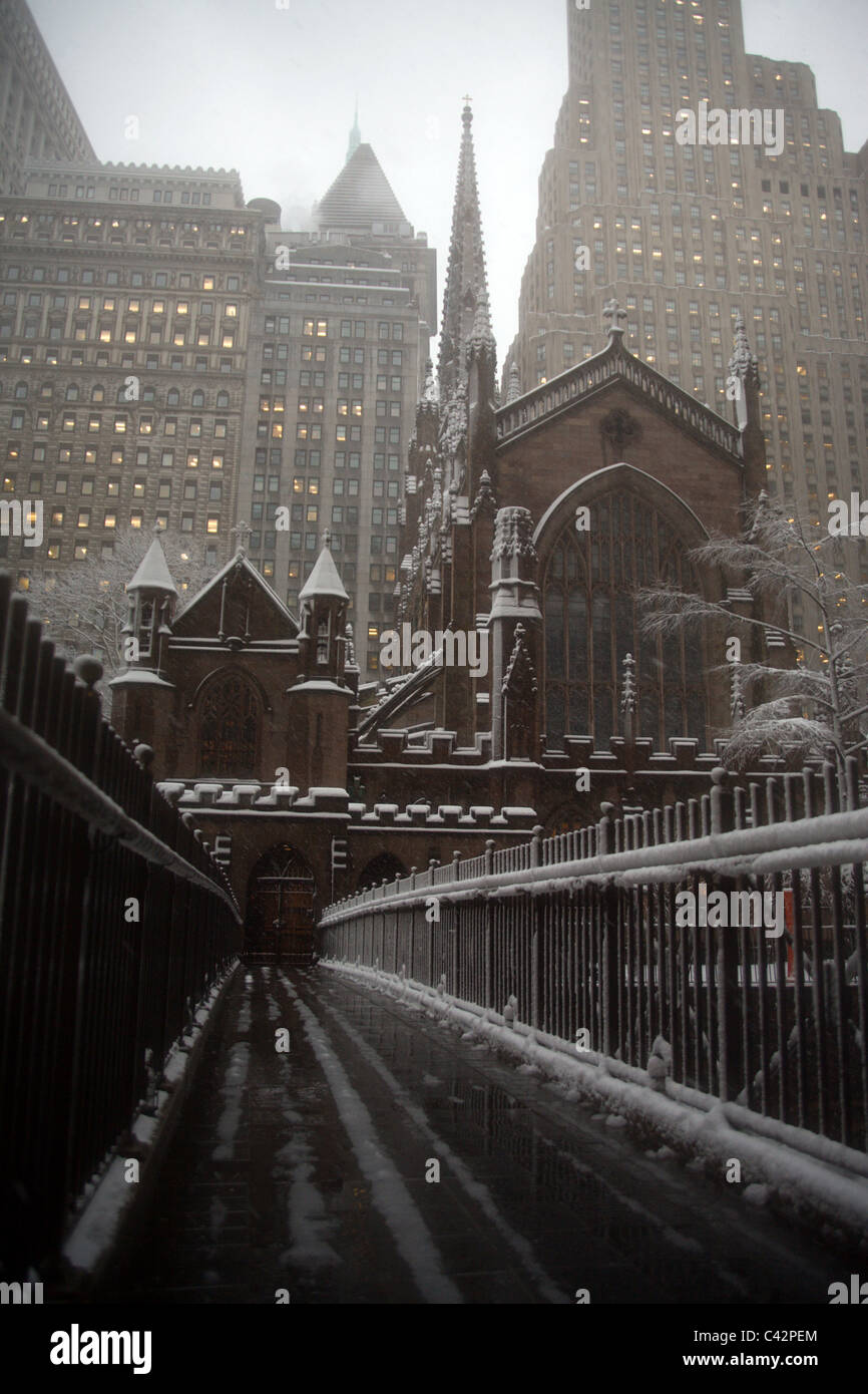 Trinity Church during a Winter Storm Stock Photo - Alamy