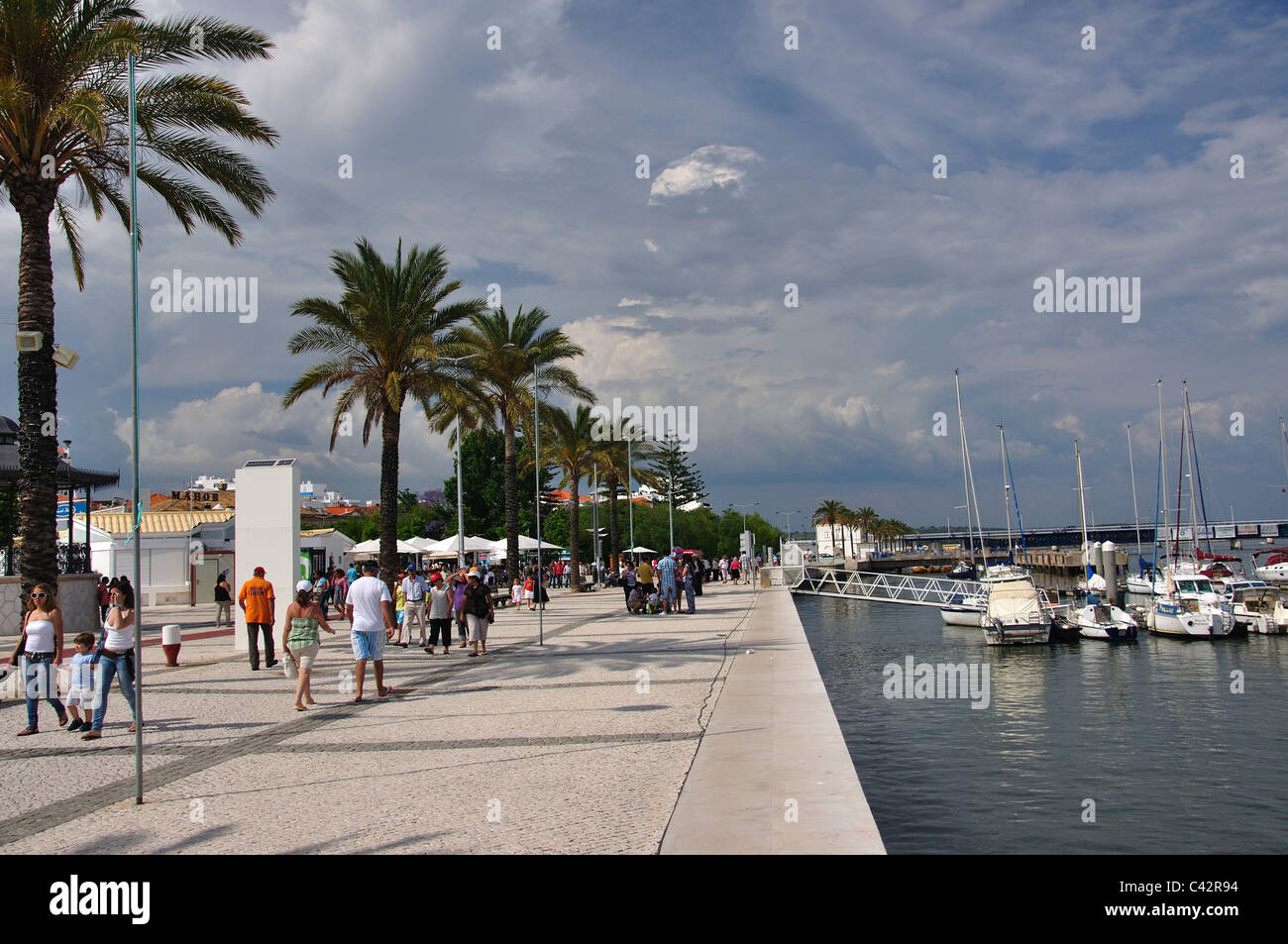 Waterfront promenade, Portimão, Algarve Region, Portugal Stock Photo ...