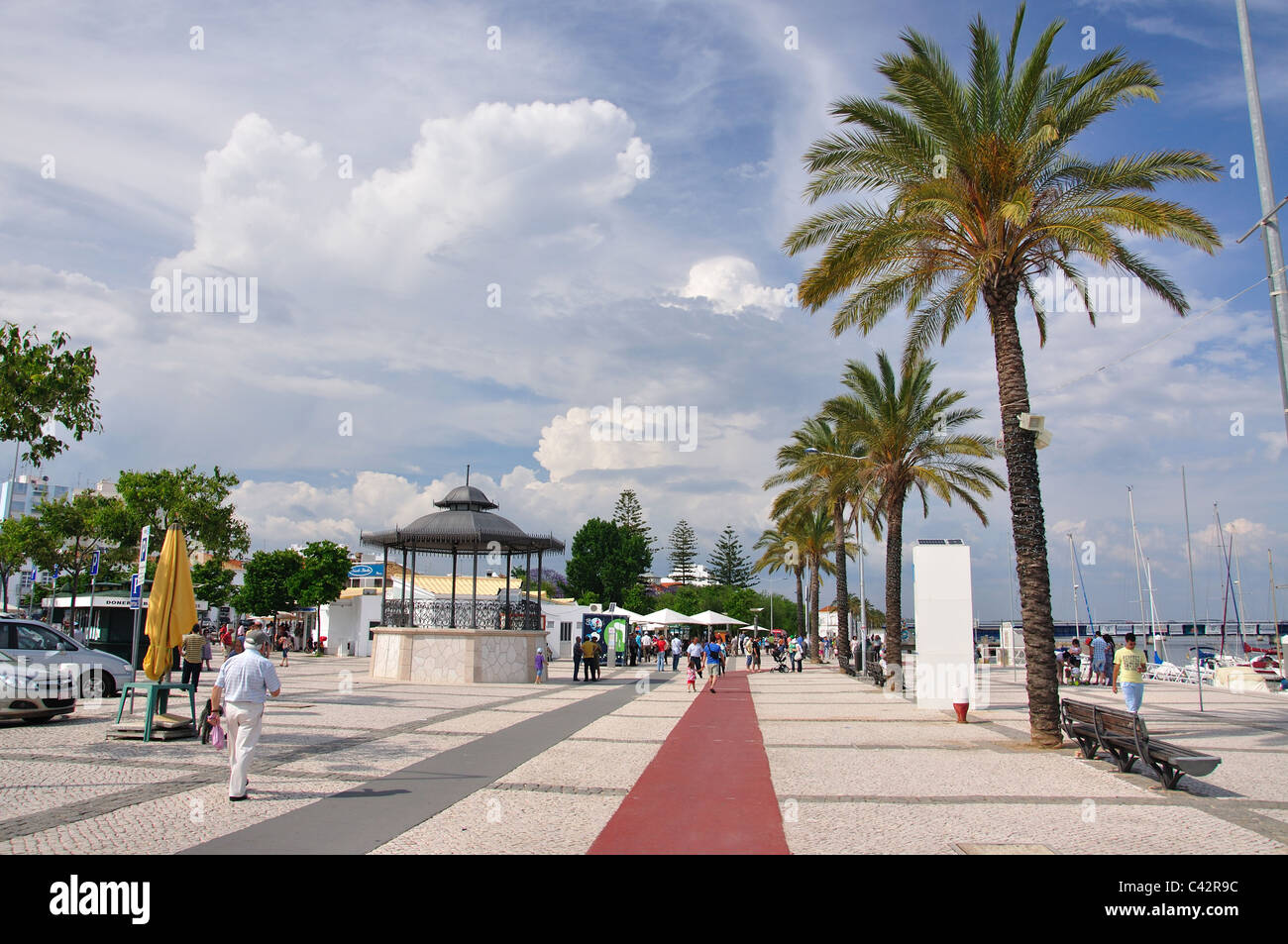 Waterfront promenade, Portimão, Algarve Region, Portugal Stock Photo ...