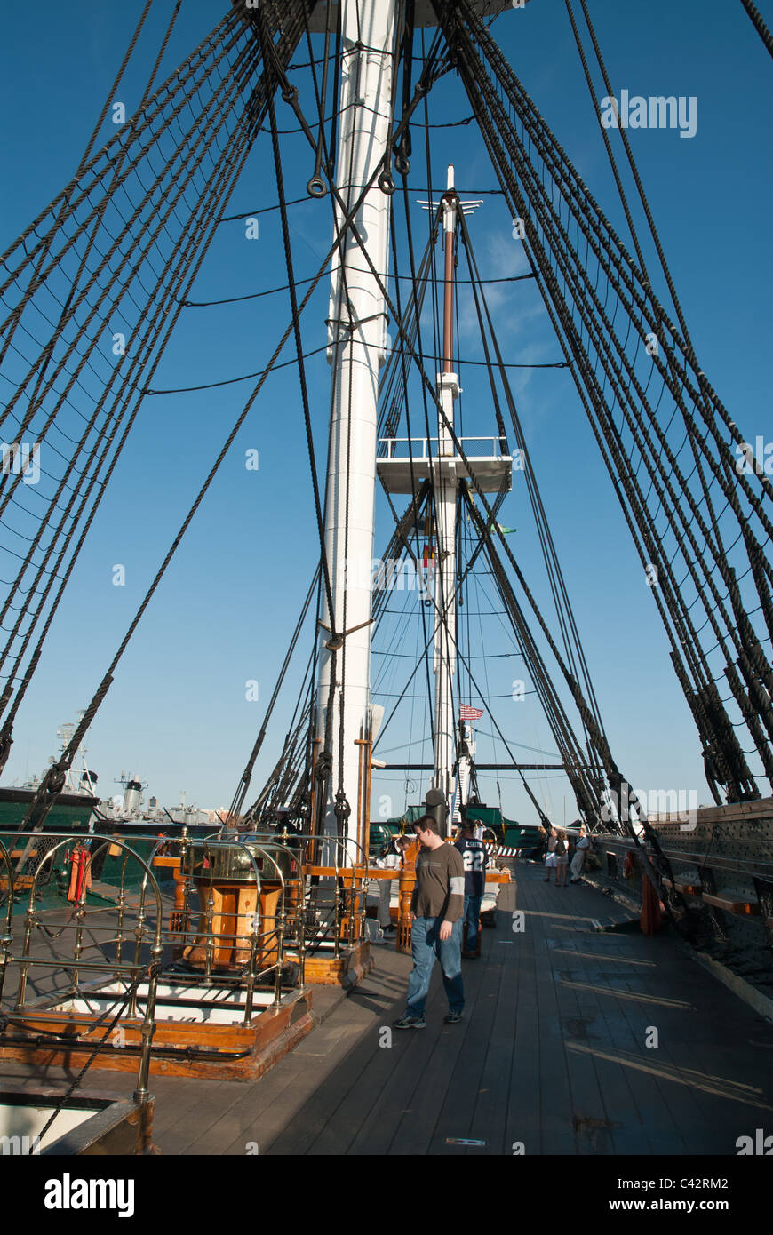 The USS Constitution Ironside ship in the Boston Naval shipyard Stock ...