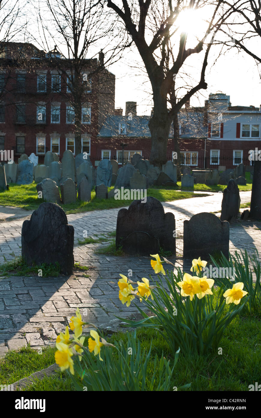 17th Century gravestones in a Boston Cemetery Stock Photo - Alamy