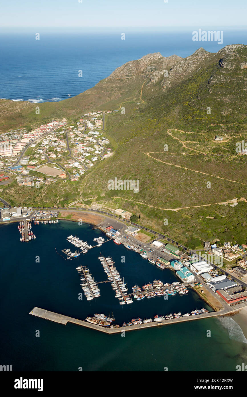 Aerial view of Hout Bay harbour on Cape Town's Atlantic seaboard Stock ...