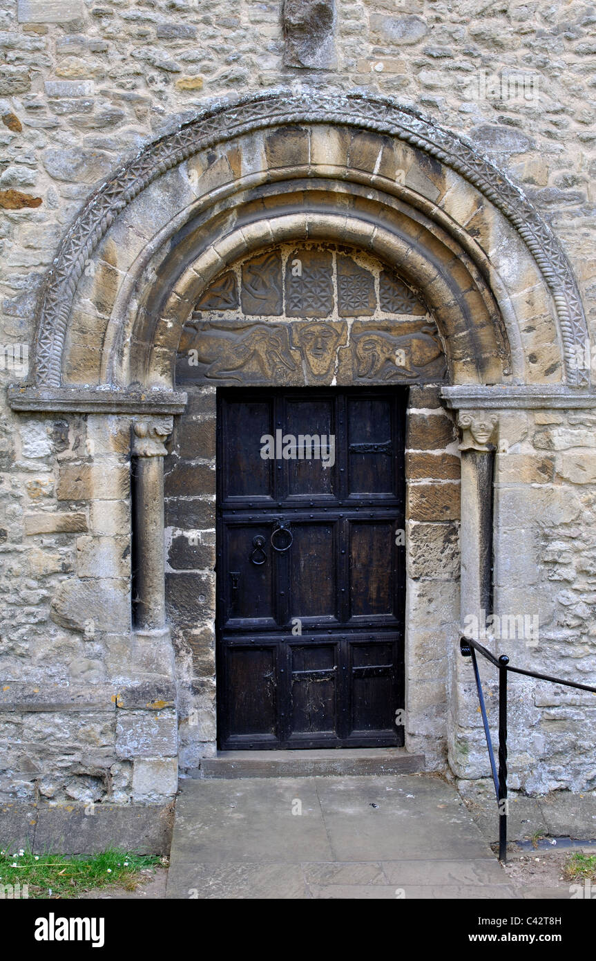 Norman doorway, St. Botolph`s Church, Barton Seagrave, Northamptonshire ...
