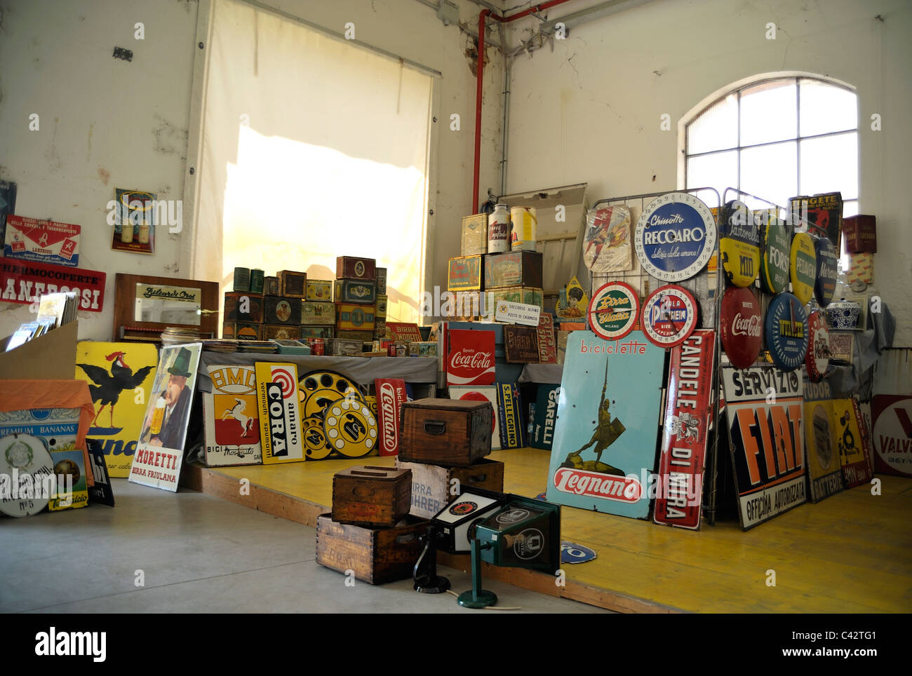 Signs for sale at flea market Stock Photo - Alamy