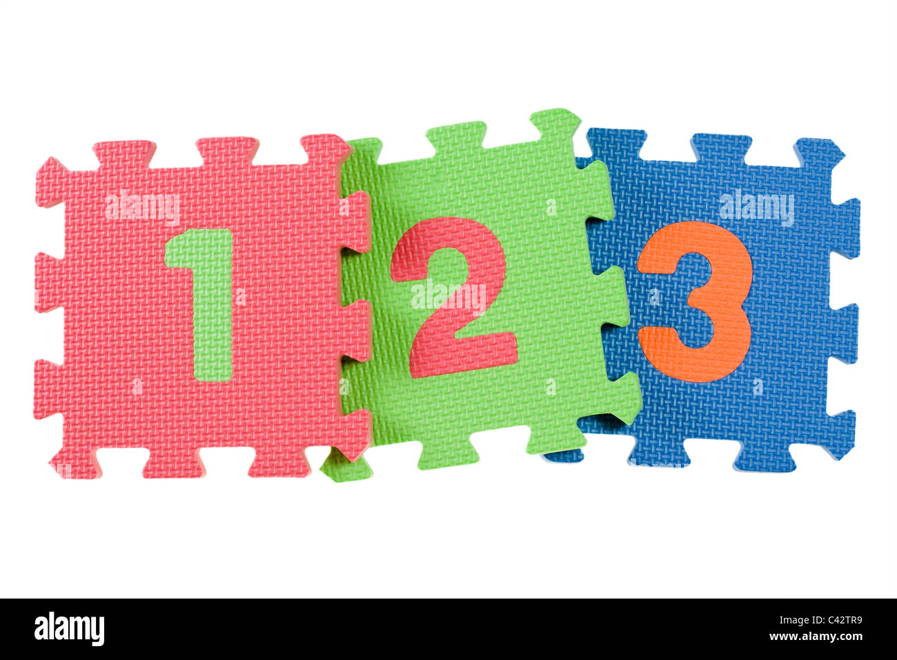 Alphabet blocks forming the numbers 123 isolated on white background ...