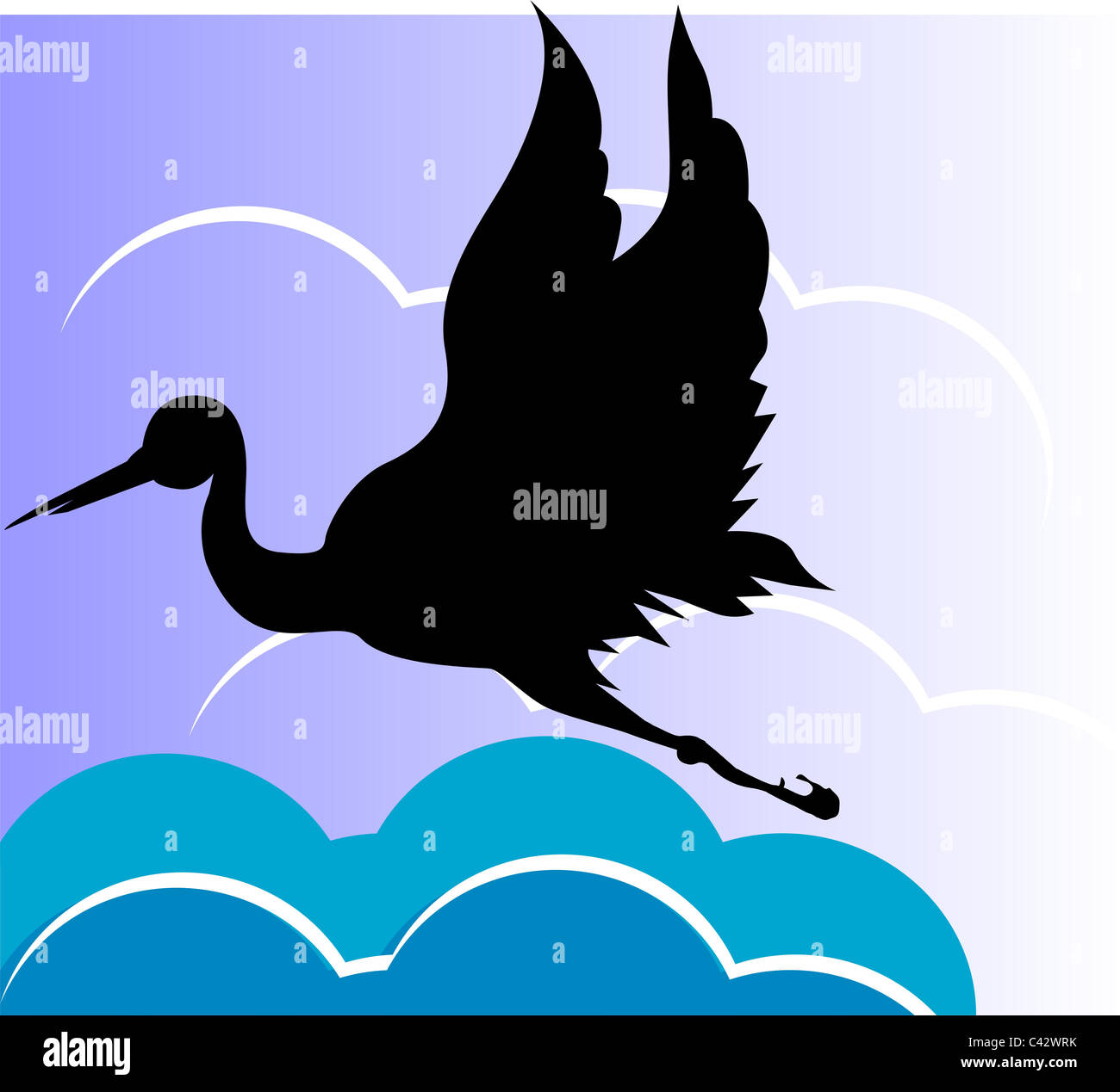 silhouette of swan flying Stock Photo - Alamy