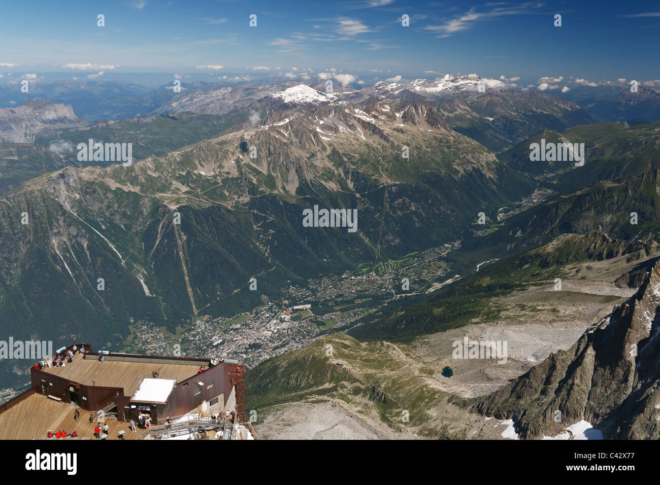 aerial view of Chamonix from Aiguille du Midi, France Stock Photo - Alamy