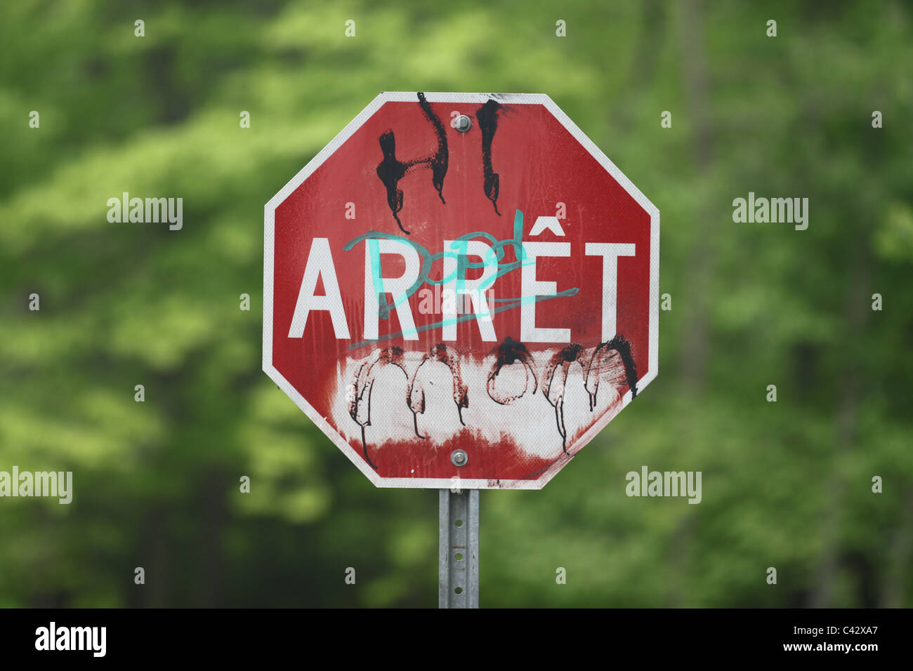 Stop sign graffiti hi-res stock photography and images - Alamy