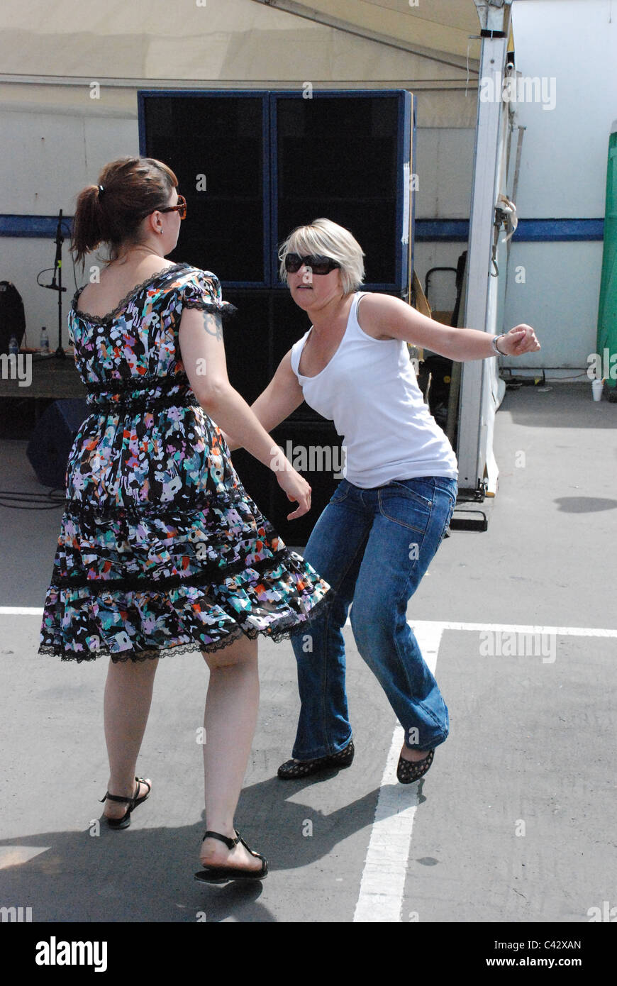 Jiving at Brightona bike festival at the Marina in Brighon Stock Photo ...