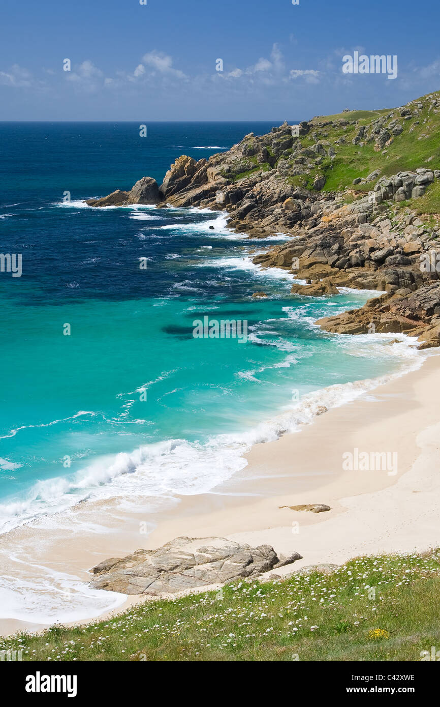 Porth Chapel beach, West Cornwall, England, UK Stock Photo - Alamy