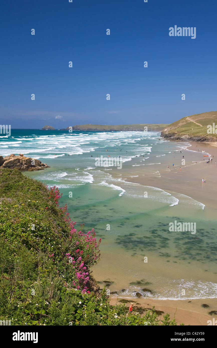Perranporth Beach, North Cornwall, England UK Stock Photo - Alamy