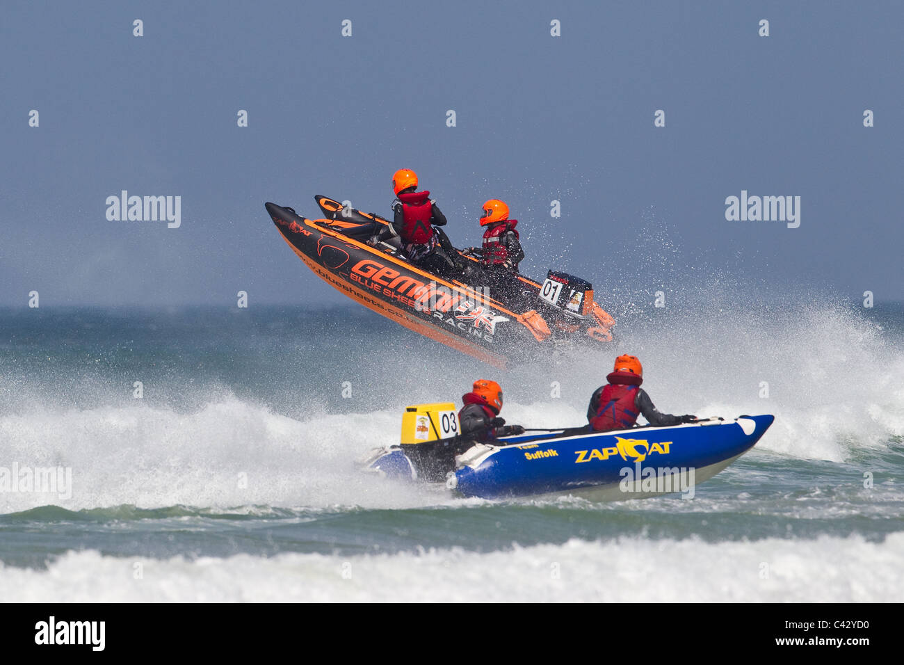 Zapcat Racing, Fistral Beach, Cornwall UK Stock Photo - Alamy