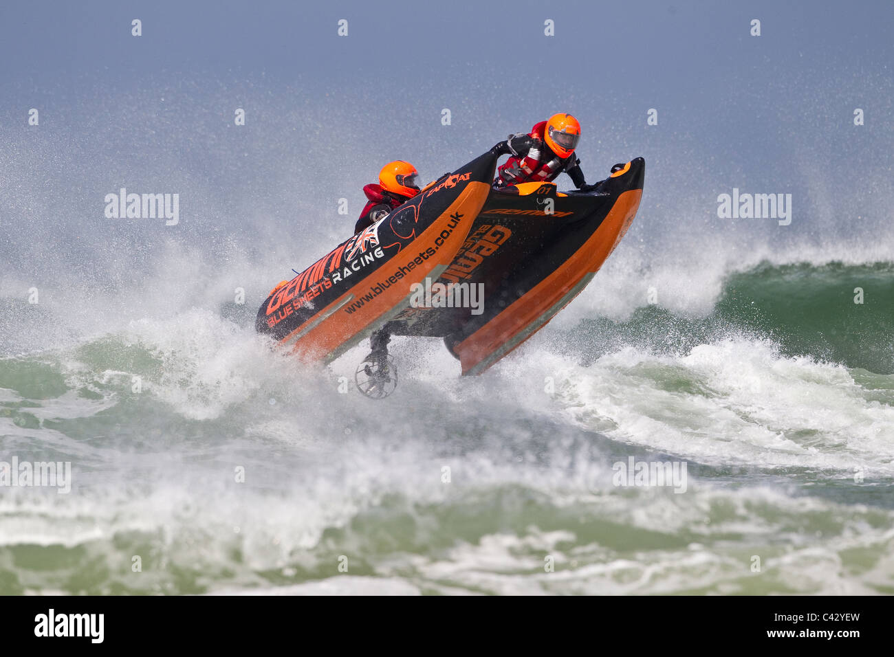 Zapcat Racing, Fistral Beach, Cornwall UK Stock Photo - Alamy