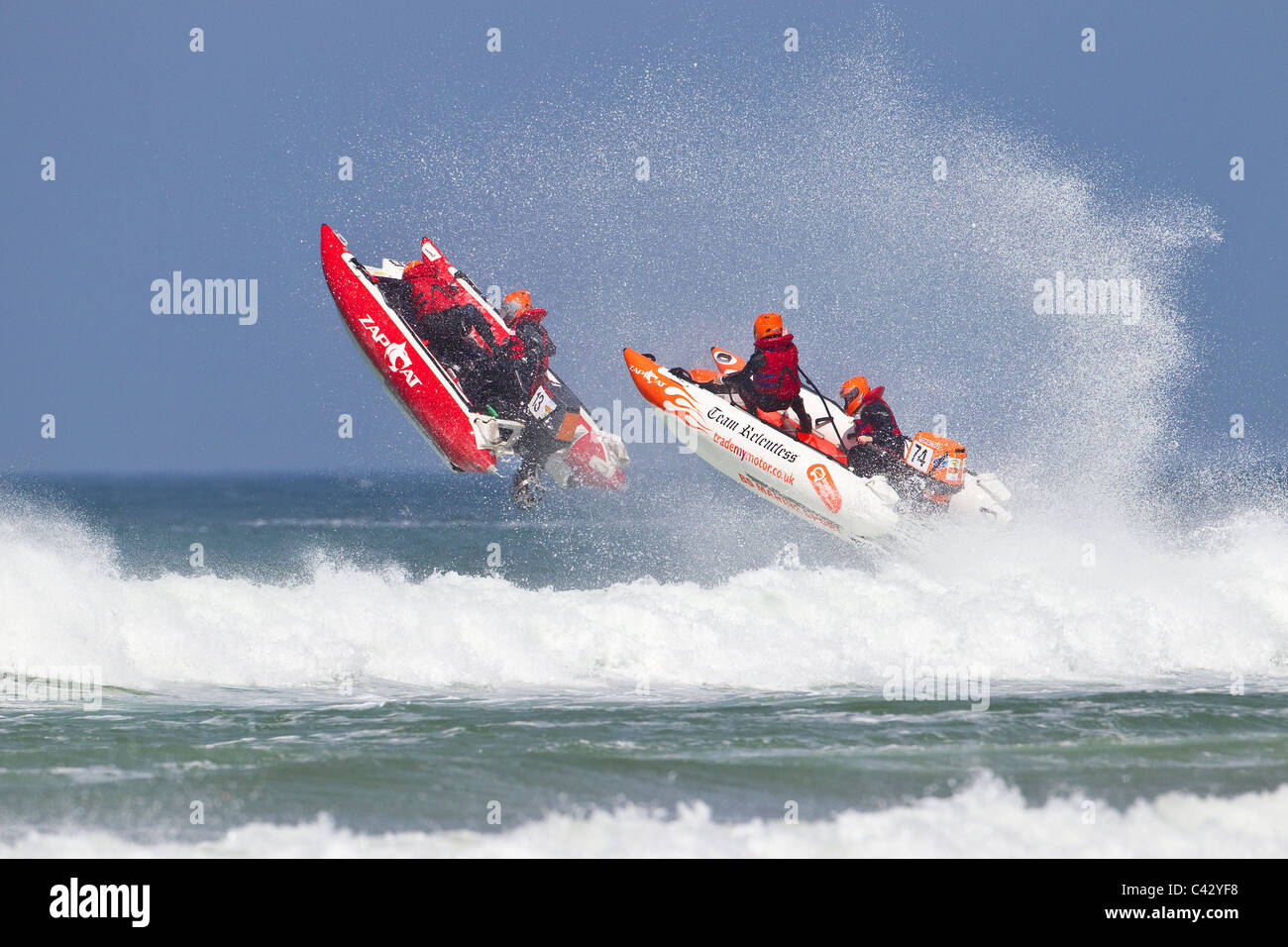 Zapcat Racing, Fistral Beach, Cornwall UK Stock Photo - Alamy
