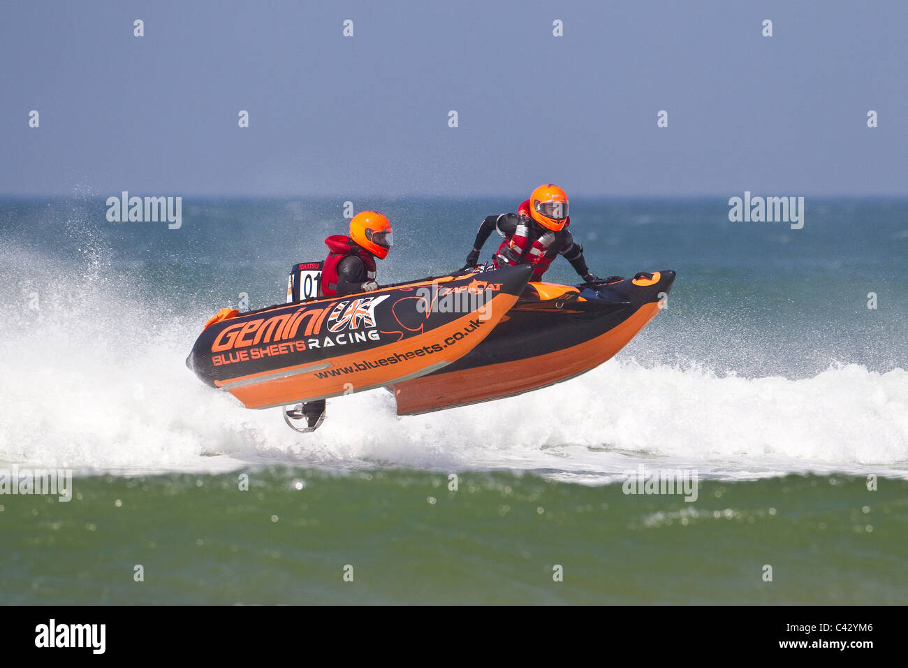 Zapcat Racing, Fistral Beach, Cornwall UK Stock Photo - Alamy
