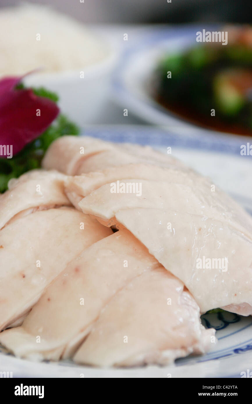 The chicken rice set meal at the Boon Tong Kee, Chicken Rice Restaurant ...