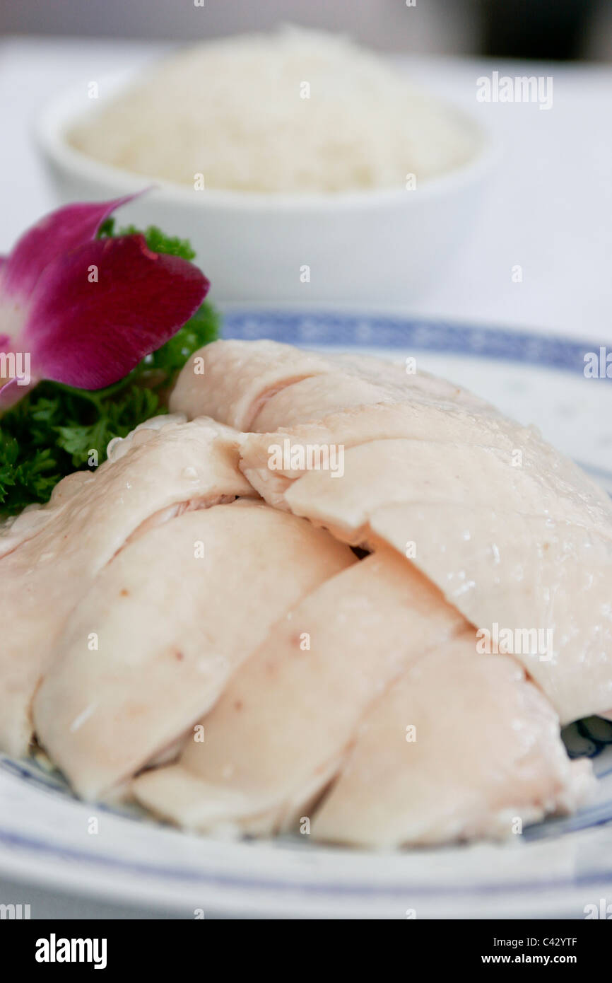 The chicken rice set meal at the Boon Tong Kee, Chicken Rice Restaurant ...