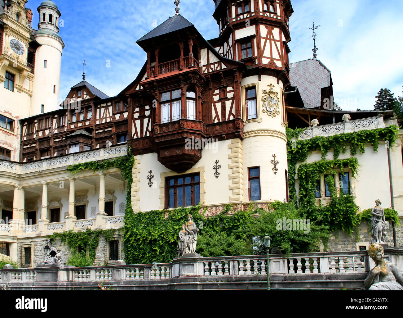 old castle with old statues and architecture Stock Photo - Alamy